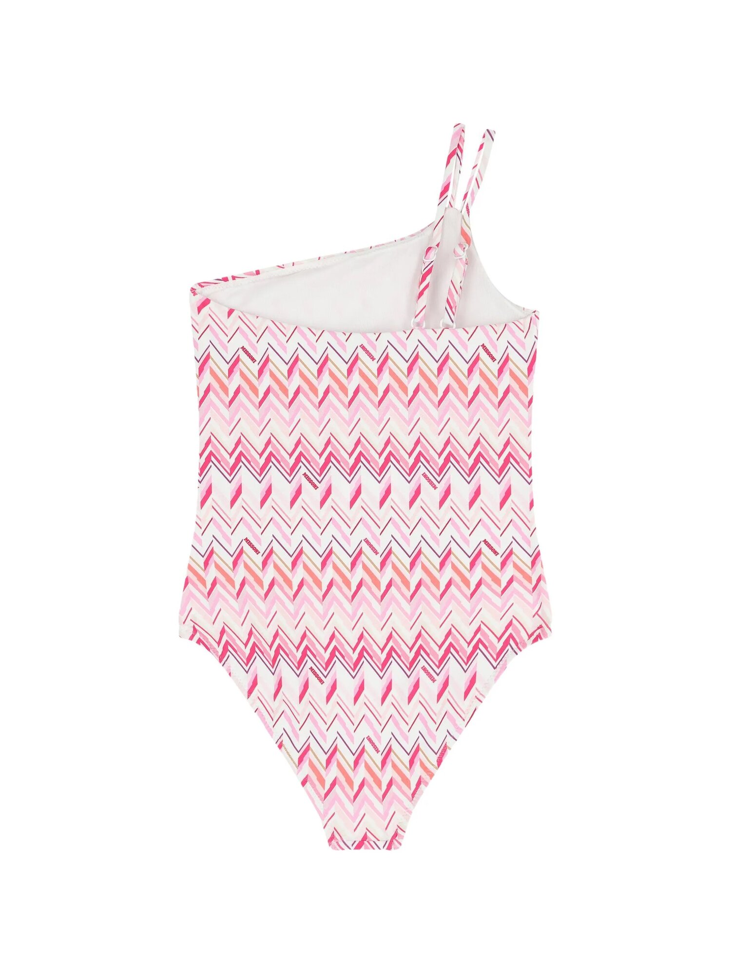 Купальник Missoni One-shoulder zigzag swimsuit, размер 10 лет, белый — фото 1