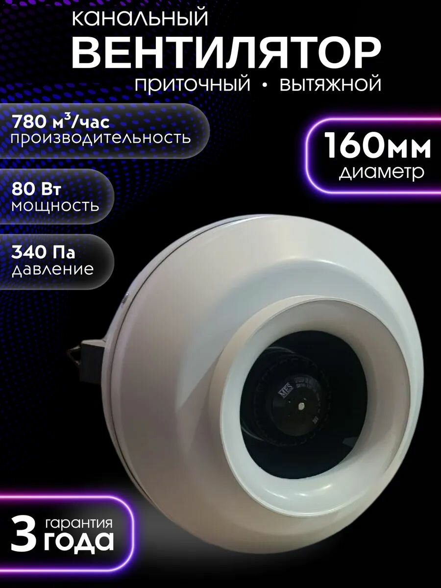 Вентилятор канальный круглый ВКК 160