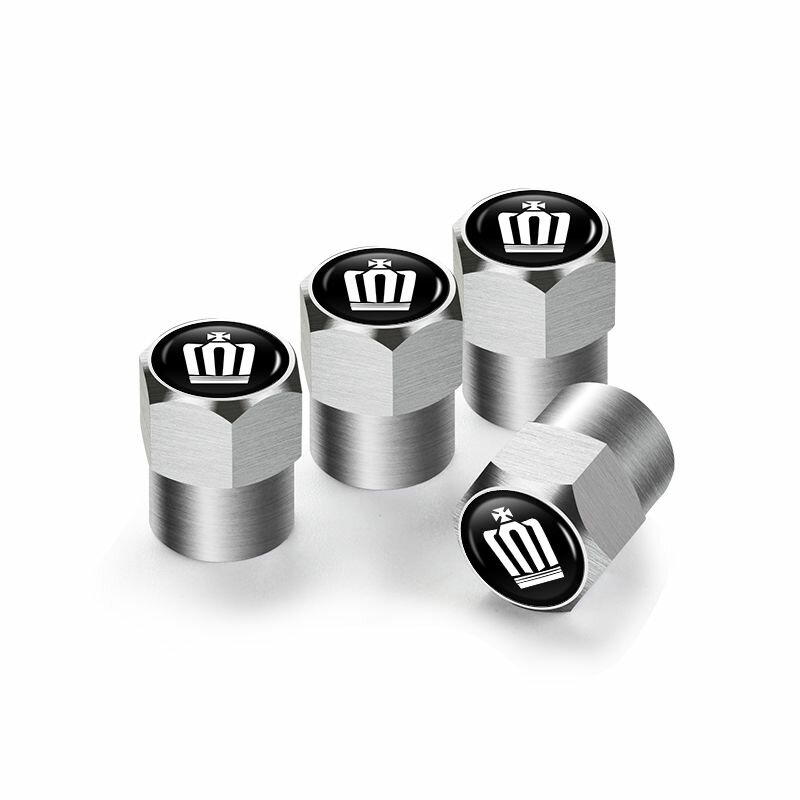 1 комплект из 4 серебряных клапанов Колпачки на ниппель автомобиля, металлические колпачки на вентиль шин авто Для Toyota Crown GR