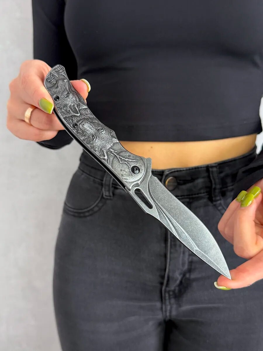 Нож складной туристический охотничий "Волк" арт. 121p / Не холодные ножи