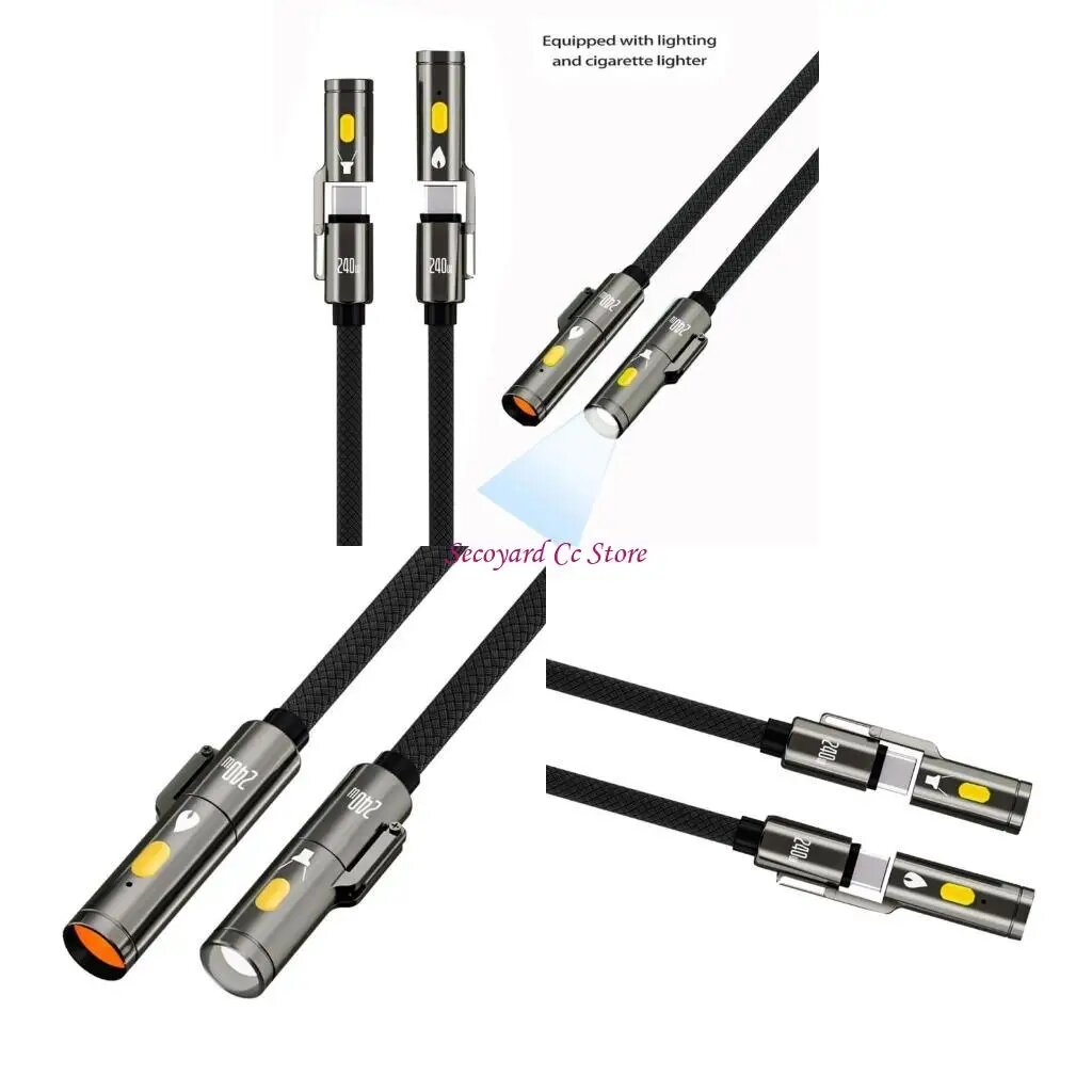 USB-C кабель 240W с подсветкой, 1.2m