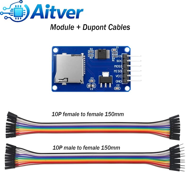 Модуль Micro SD для Arduino с Dupont кабелями (150мм)