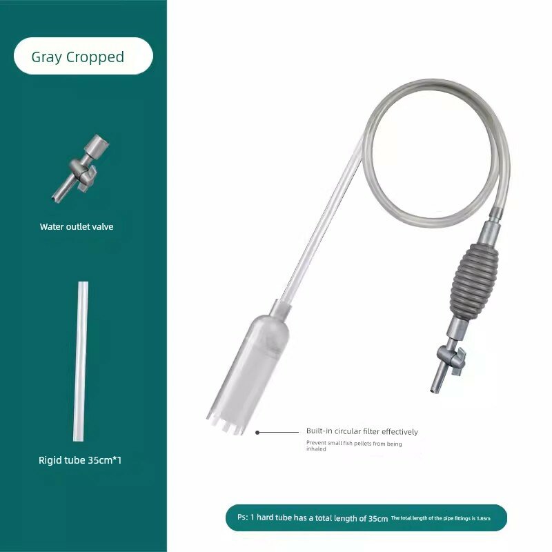 Средний сифон для воды в аквариуме с трубкой 1,7 м и улучшенным материалом для аквариумов