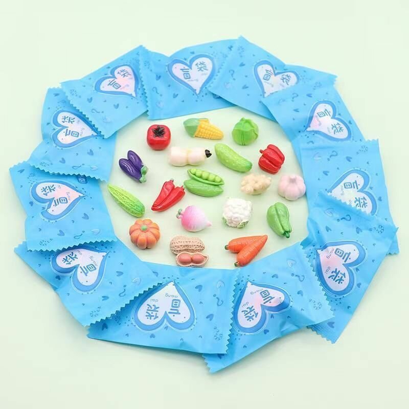 100 шт/Мини набор овощей и фруктов для игр / Детская еда для игрушечной кухни и магазина