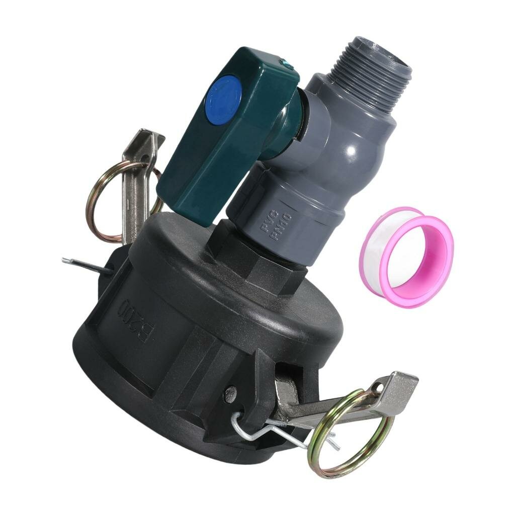 Портативные круглые пластиковые клапаны для подключения IBC-резервуара к садовому шлангу