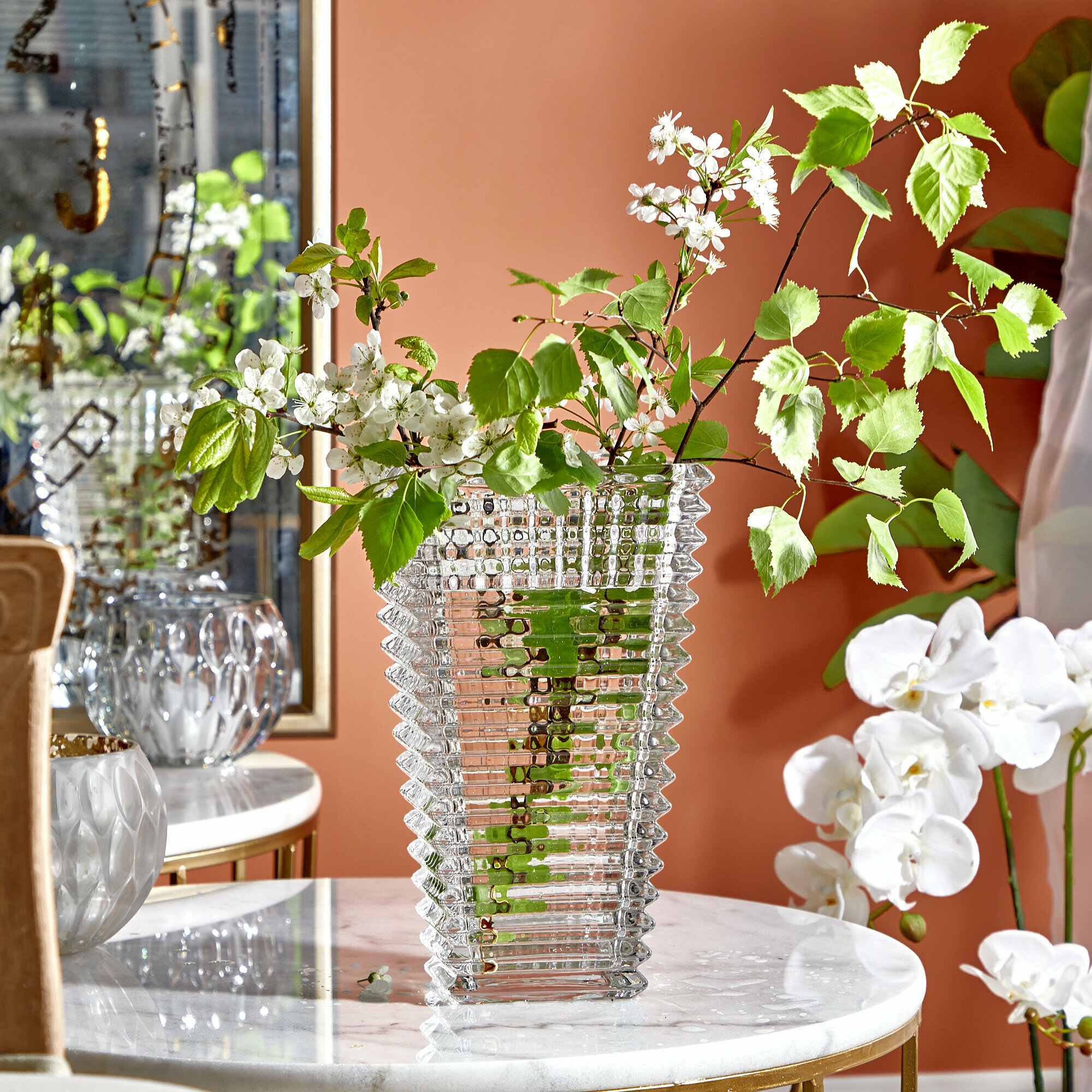 72444 Ваза настольная 17х12х28см, Стекло, прозрачная, Glasar