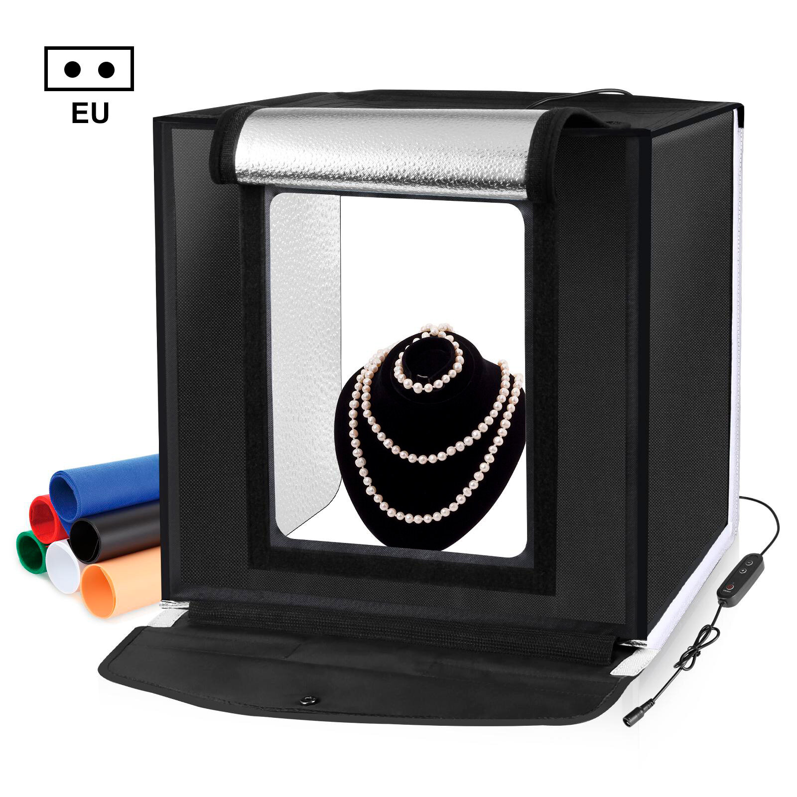 Фотобокс Puluz PU5040, 40 см, с подсветкой 24 Вт и 6 фонами