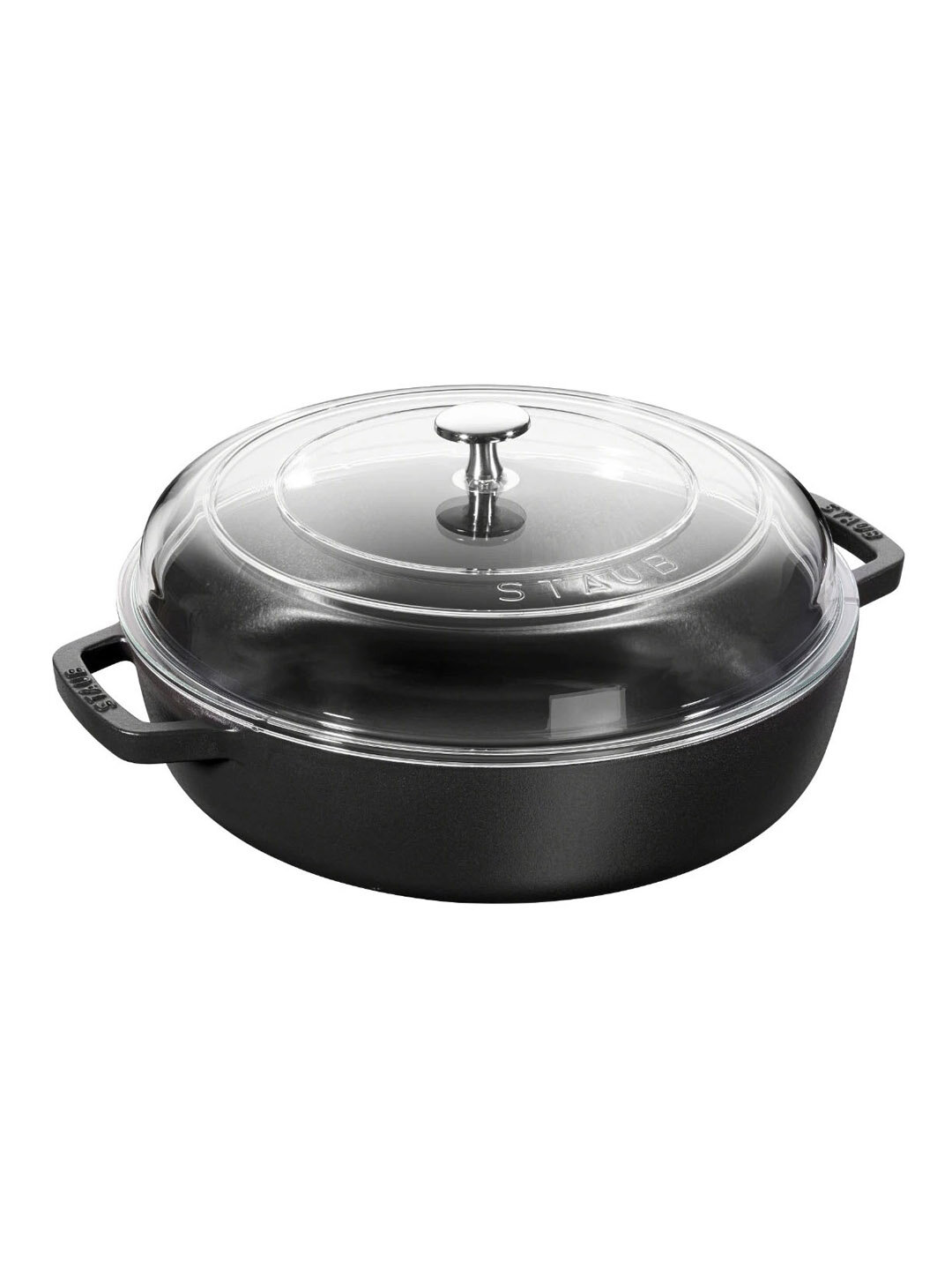 Сотейник чугунный со стеклянной крышкой Staub 28 см, 3.7 л, черный