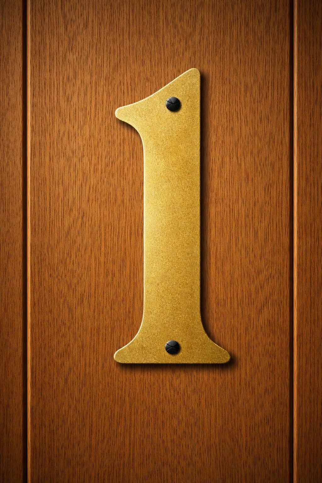 Цифра большая "1",170х60 мм металл 0.5-0.7 мм золотая. Цифры на дверь, номер квартиры (Ф)