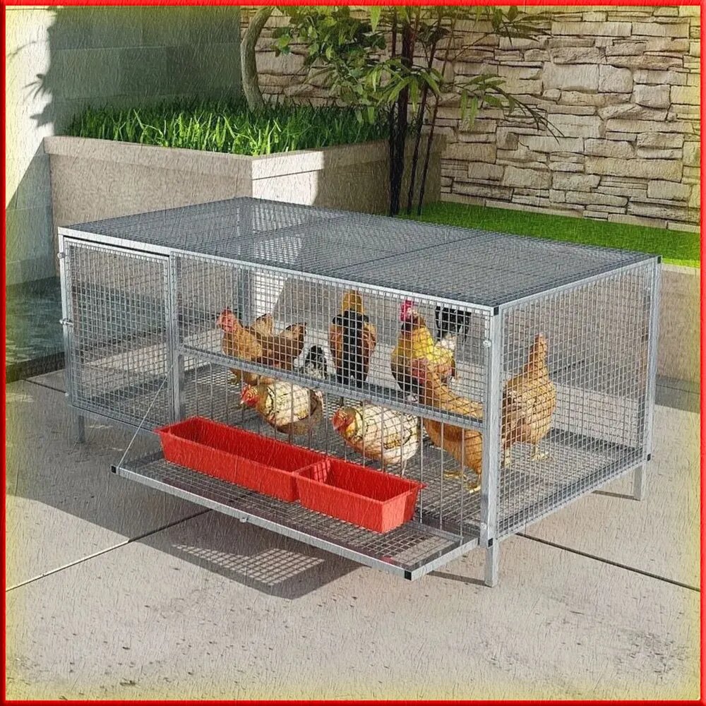 Металлический курятник, прочный и удобный, 100*57*62 сантиметров