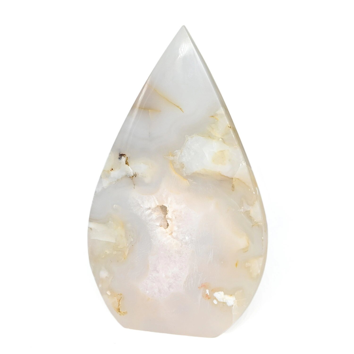 Кристалл из агата с жеодой интерьерный "Свеча" 60*12*104мм, 119г .