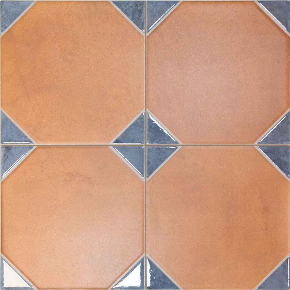 Керамический гранит Realonda Dover Cotto Blue 33х33, квадратная, узор, матовая,33*33 см (цена за 1 м2)