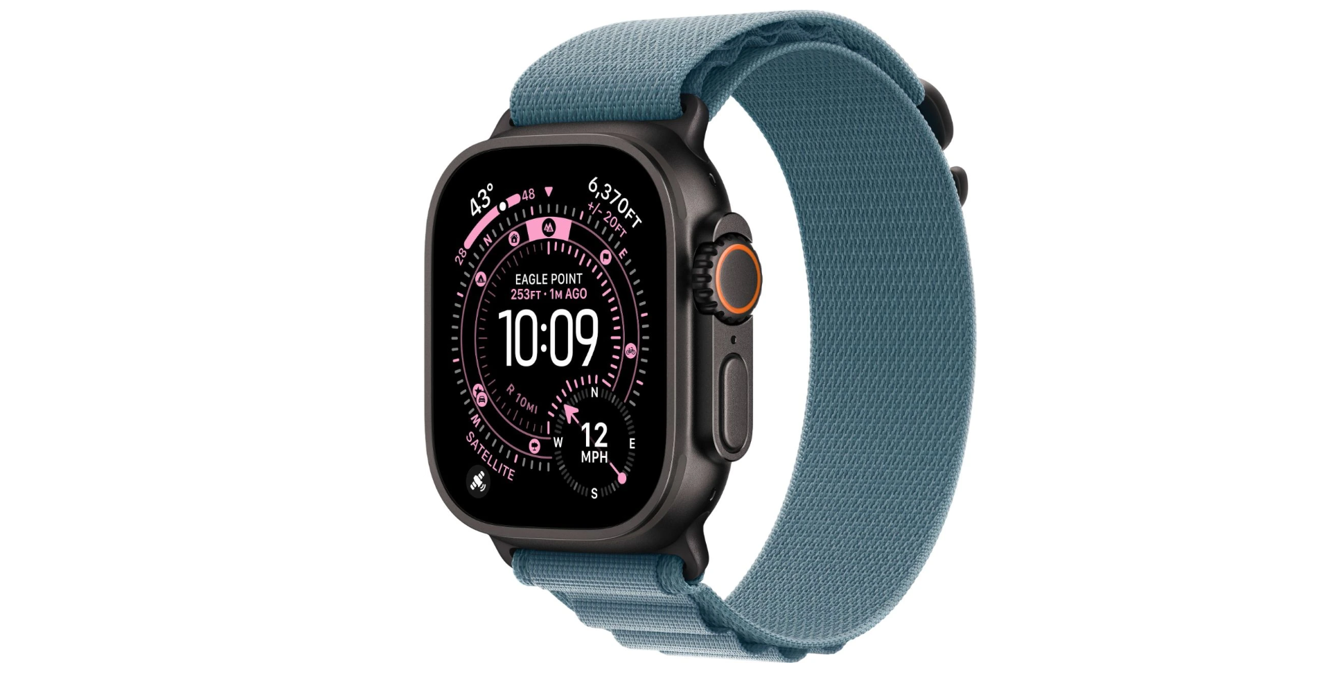 Часы Apple Watch Ultra 3 GPS + Cellular 49mm Black Titanium Case, Alpine Loop Light Blue (M)