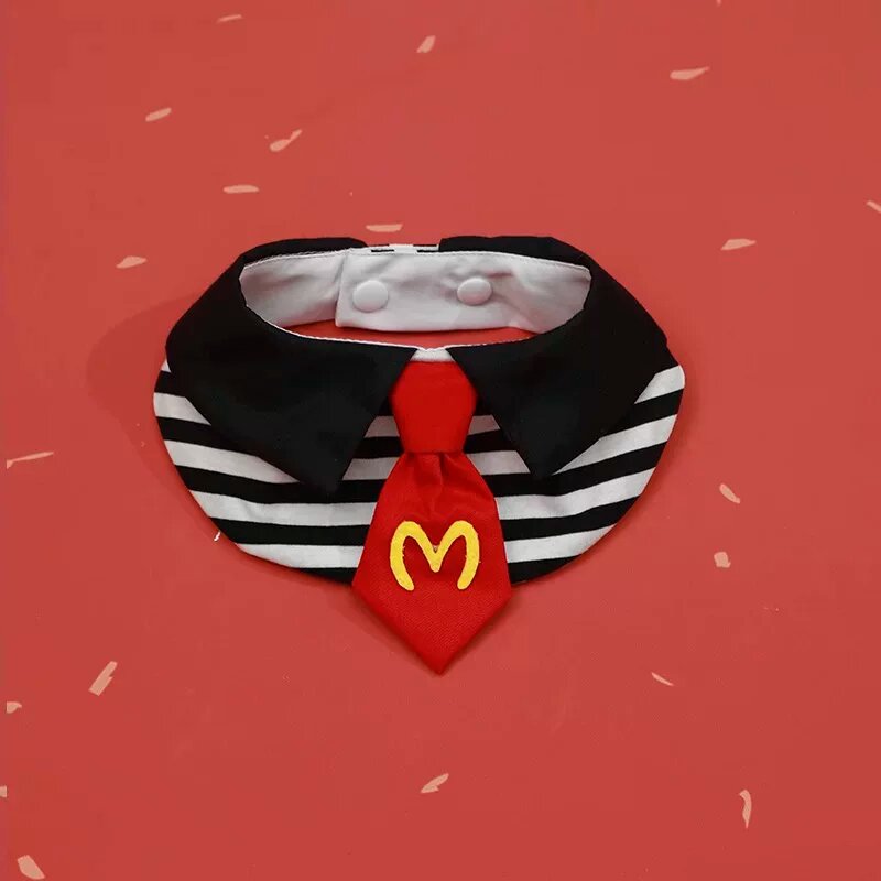 Черный котячий бабник L - окружность шеи 30-35 см, смешной костюм Макдоналдс для кошек