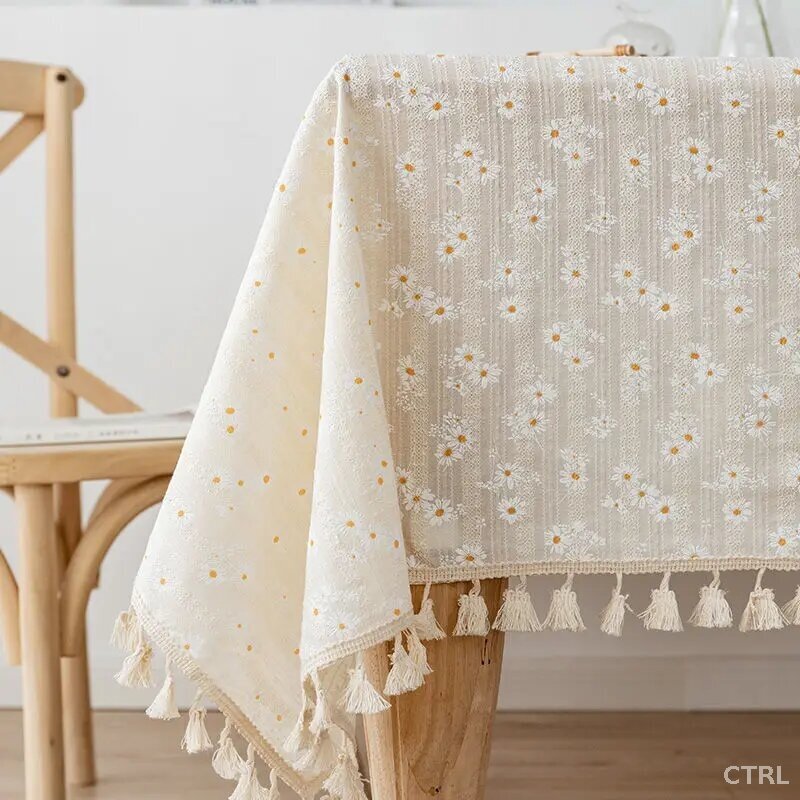 Скатерть хлопковая 110x170 см Golden Daisy Tassels Скатерть хлопковая 110x170 см Golden Daisy Tassels