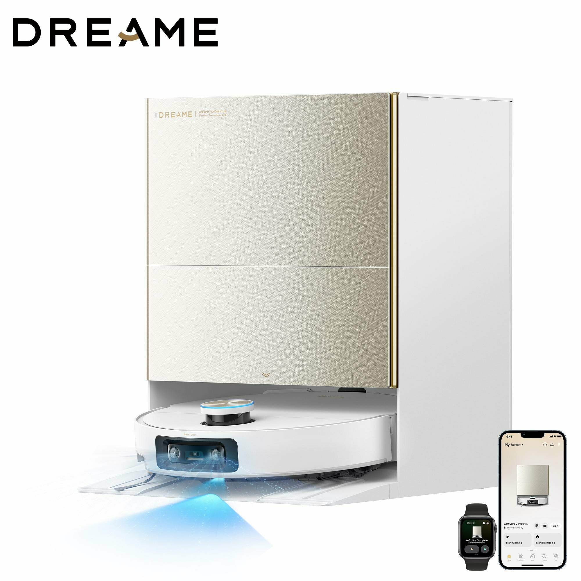Dreame X60 Ultra Complete робот-пылесос 35 000 Па, тонкий 7.95 см, самоочистка 100°C