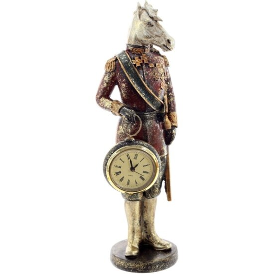 Фигурка декоративная Remeco Collection "Лошадь" с часами D5см, (LR44x1), L10,5 W8 H31,5 см (825428)
