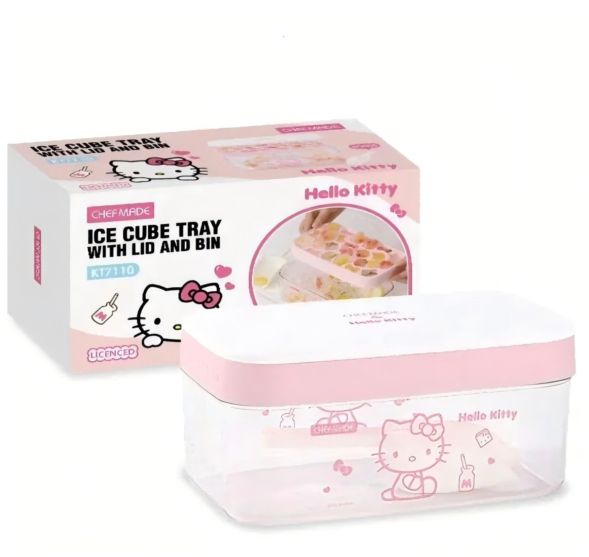 Silicone Ice Cube Molds Hello Kitty Sanrio, Розовый формочка для льда