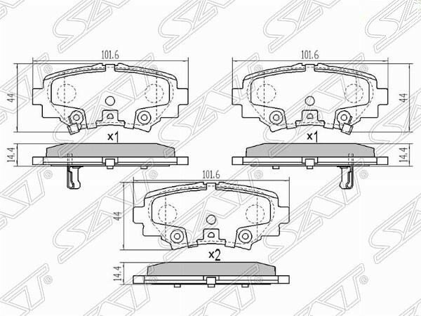 Колодки тормозные сзади SAT ST-B4Y0-26-48ZA Mazda 3 13-19 / Axela 13-19