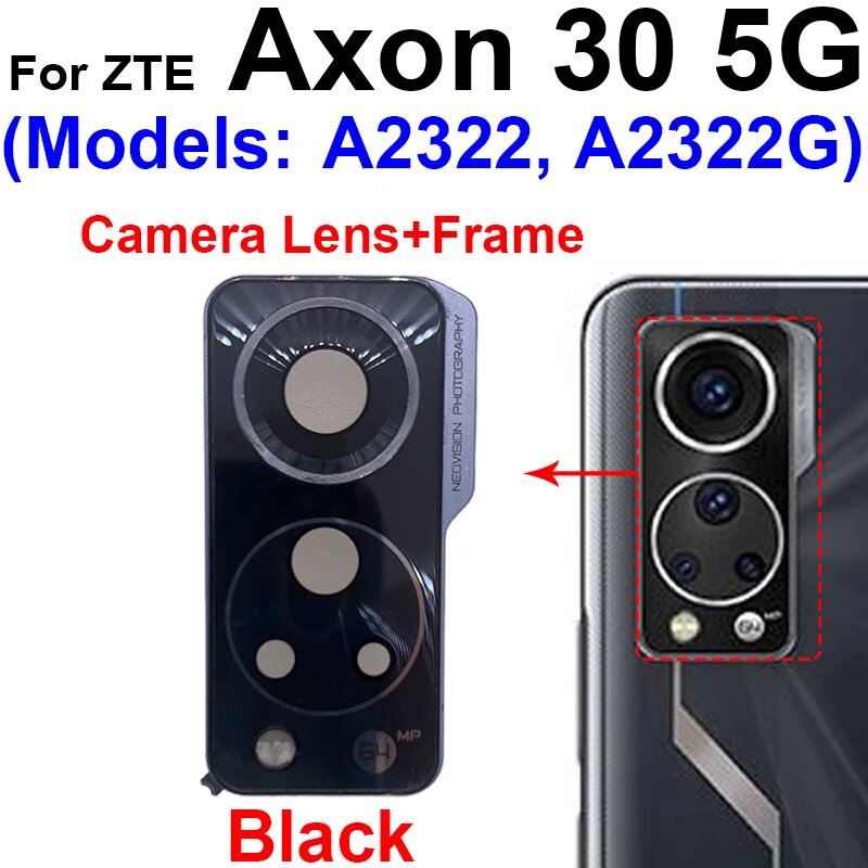 Стеклянная крышка для объектива задней камеры ZTE Axon 30 31 40 Pro Axon 40 Ultra 41, стеклянная рамка для объектива задней камеры, детали держателя