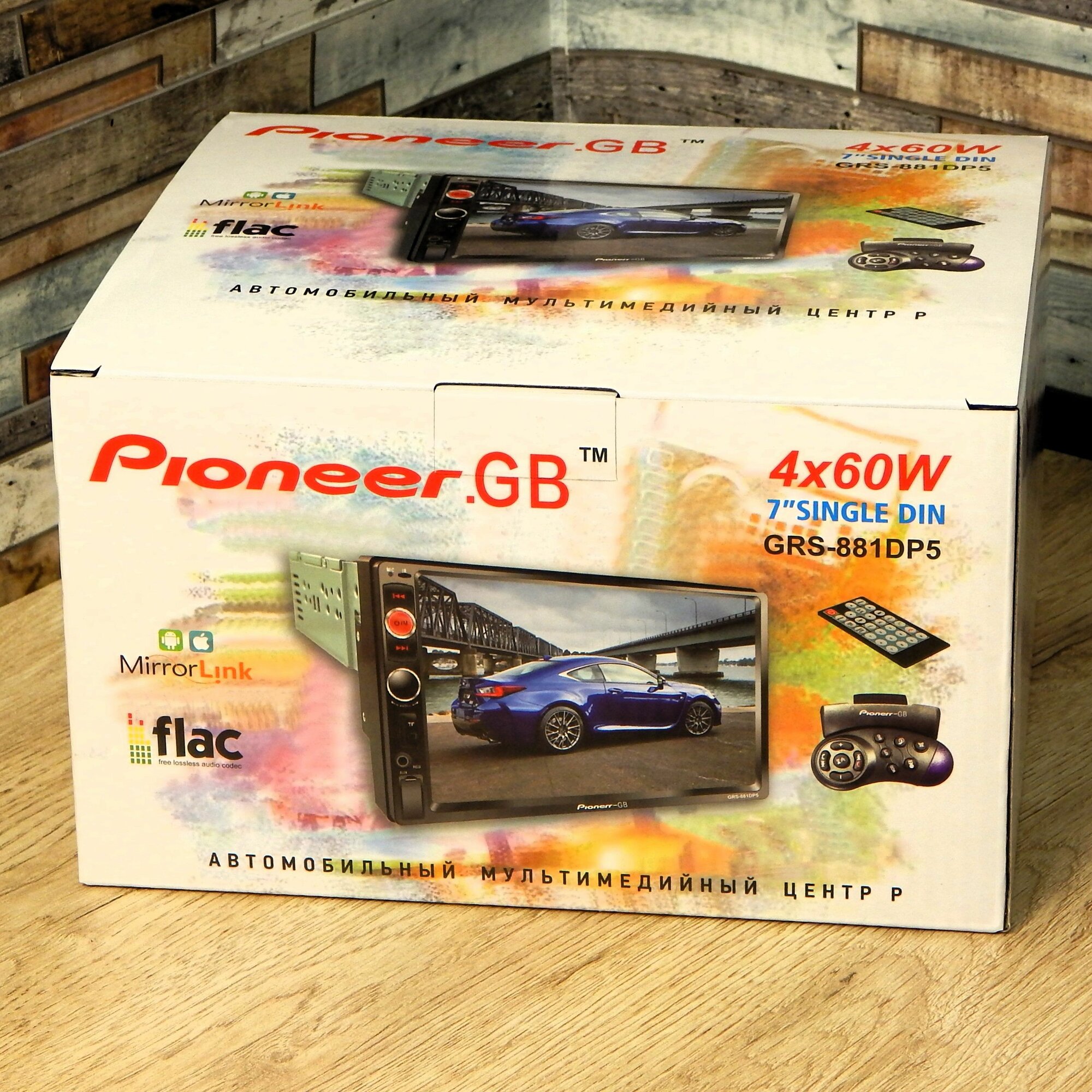 Автомагнитола Pioneer.GB GRS-881DP5 7* дюймовый автомобильный плеер (1din- 2din), Bluetooth, FM