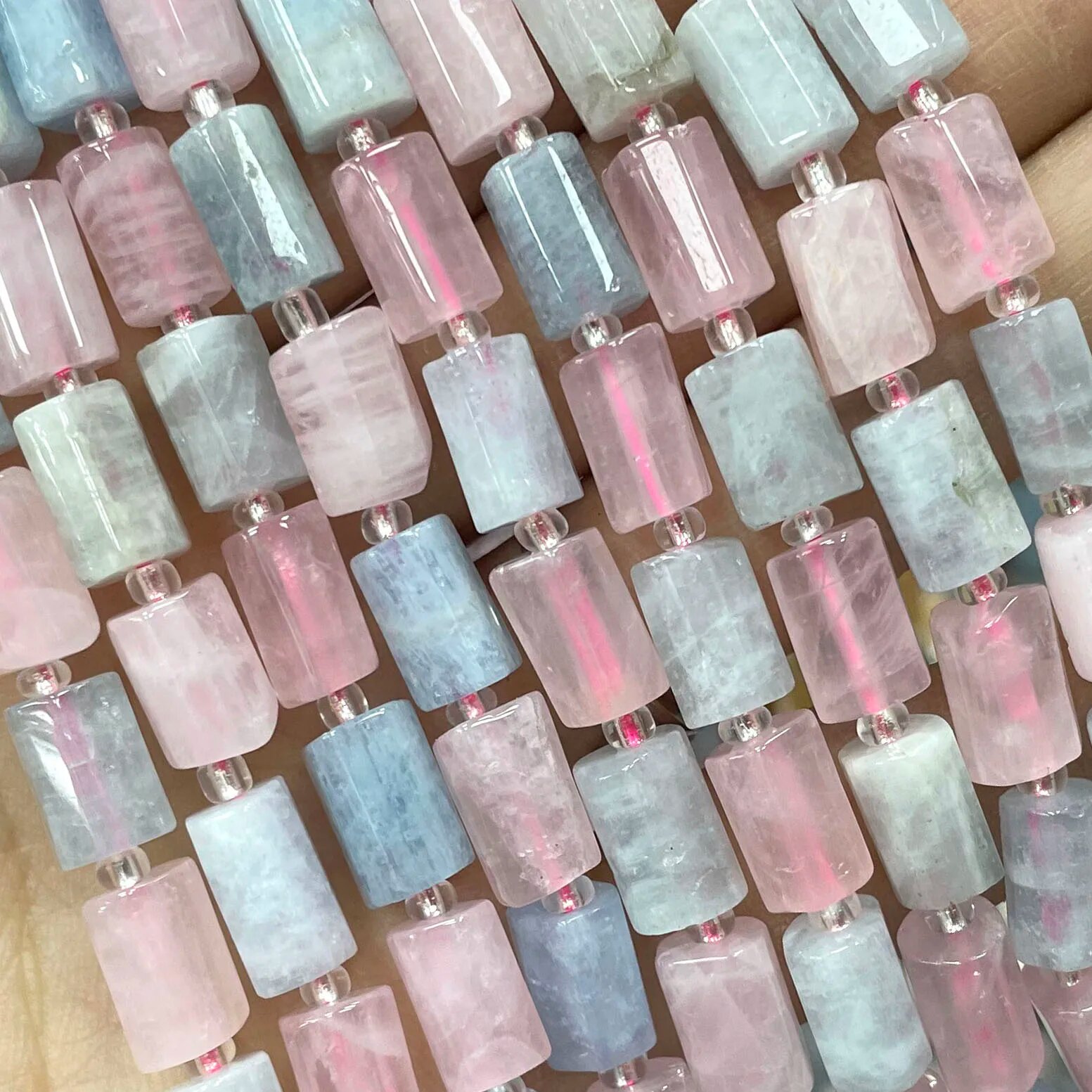 Разделительная бусина из камня JCXAZSJ Розовый, morganite 2
