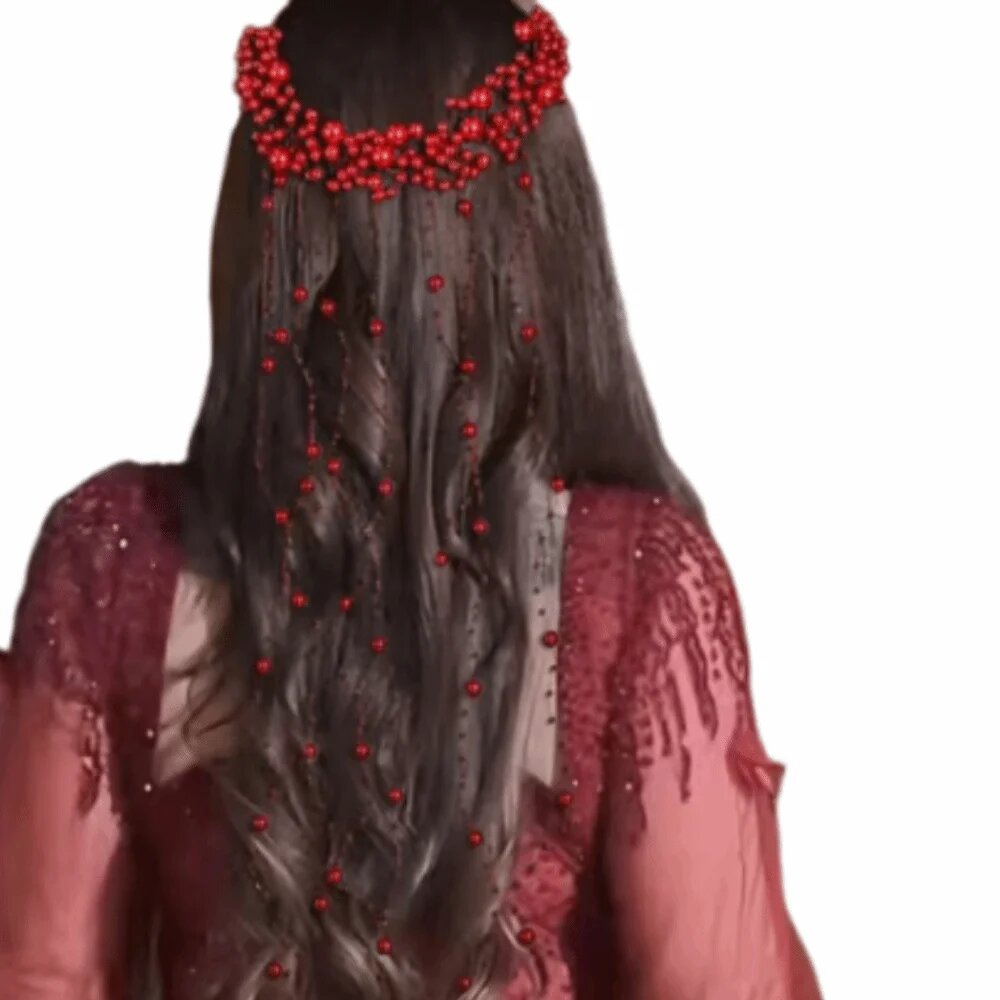Заколка для волос с подвесками, Red