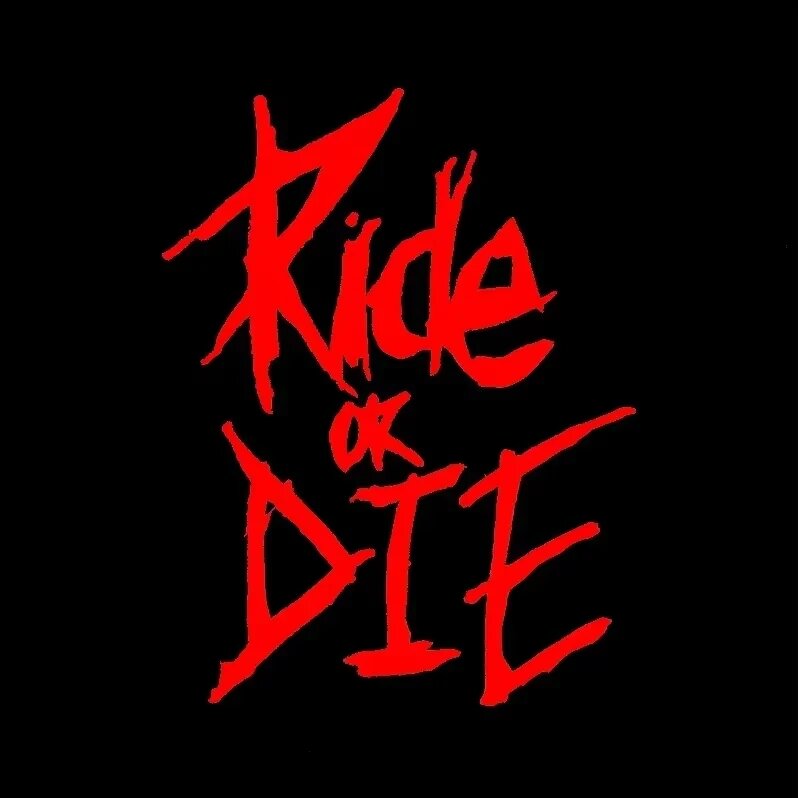 Наклейки Ride or Die, Красный, PVC