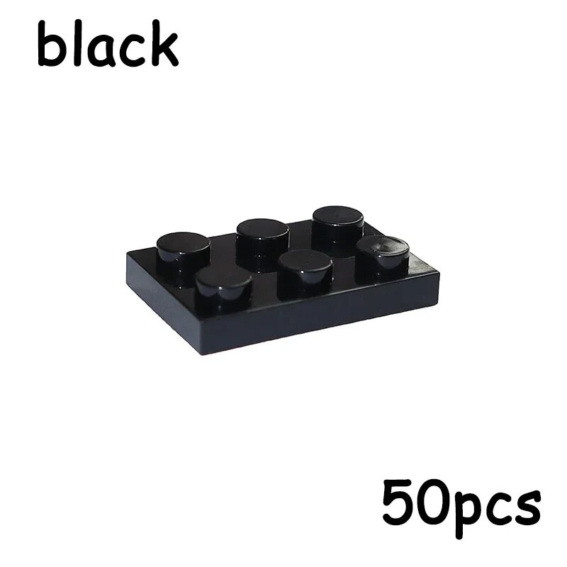 Черные строительные блоки 2x3, 50 шт.