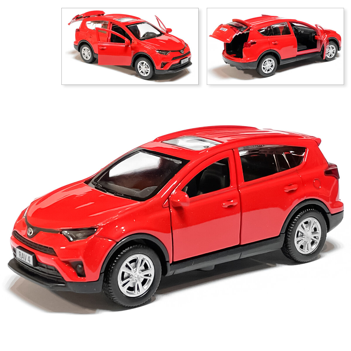 Машинка Toyota RAV4, коллекционная, металлическая, красная, Технопарк, 12 см