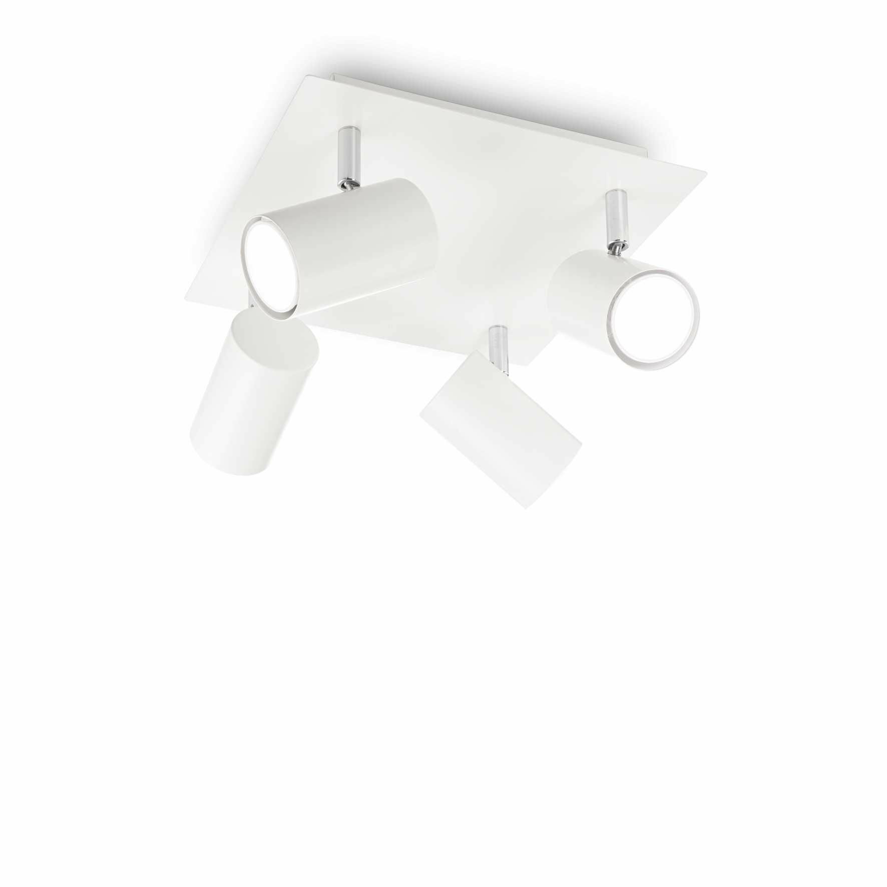Светильник потолочный ideal lux Spot PL4 макс.4x50Вт IP20 GU10 230В Белый/Хпром Металл Без ламп 156774.