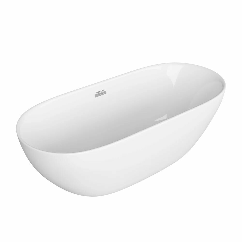 Акриловая ванна Grossman Classic GR-12500 150x75, отдельностоящая, белая, глянцевая, овальная