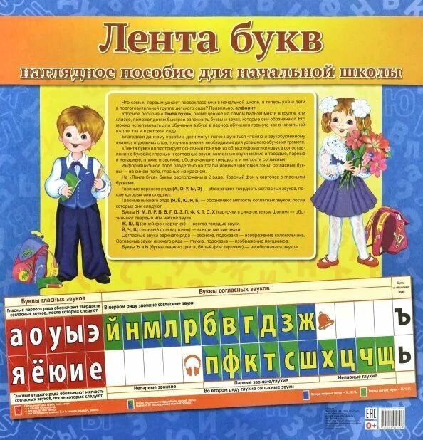 Лента букв. Наглядное пособие для начальной школы (128х38см)