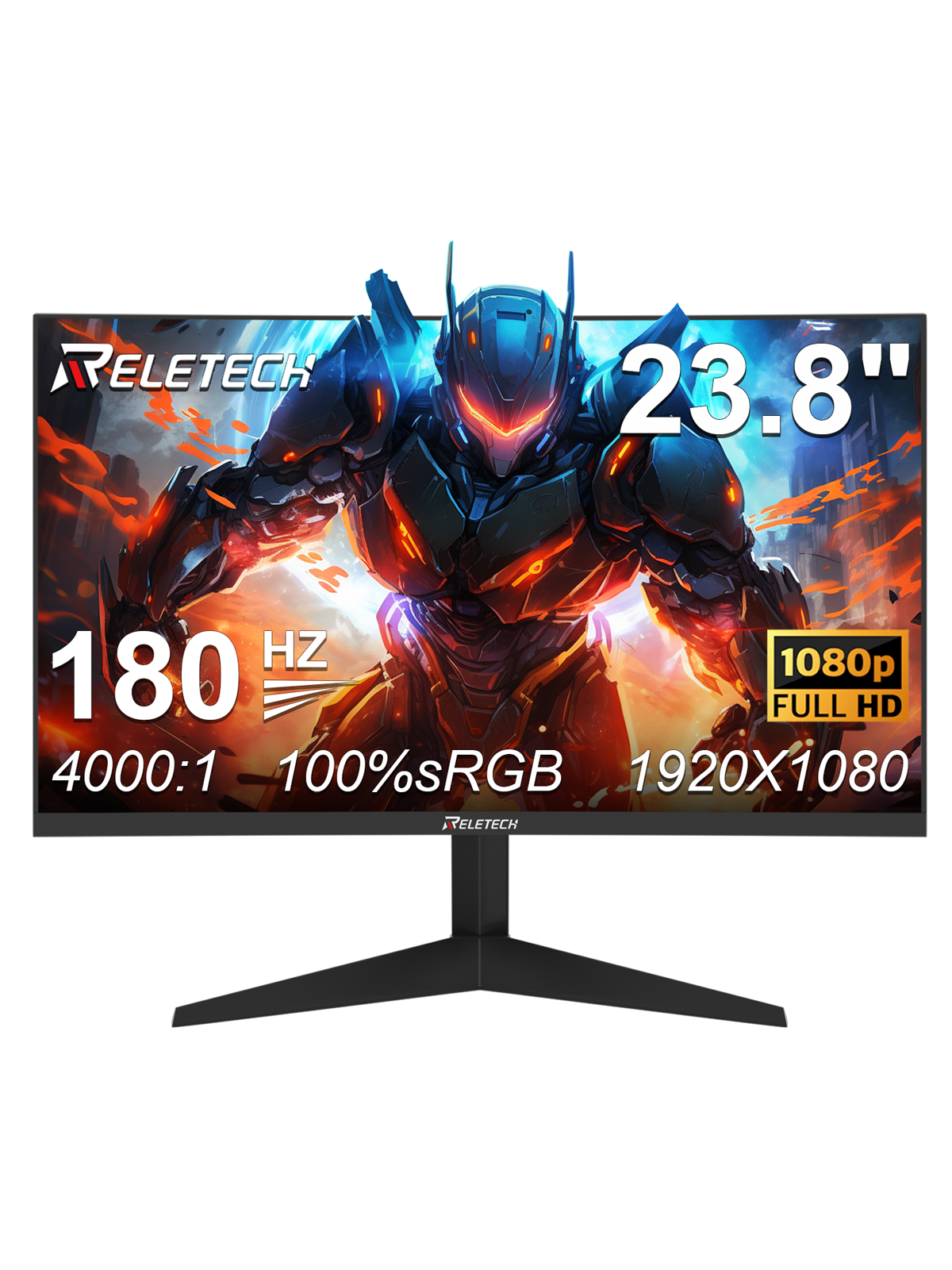 Монитор игровой Reletech G25F180, 23.8 ", 180 Гц, 1920x1080, изогнутый, HDMI + DP, FreeSync, Без рамы, для компьютера