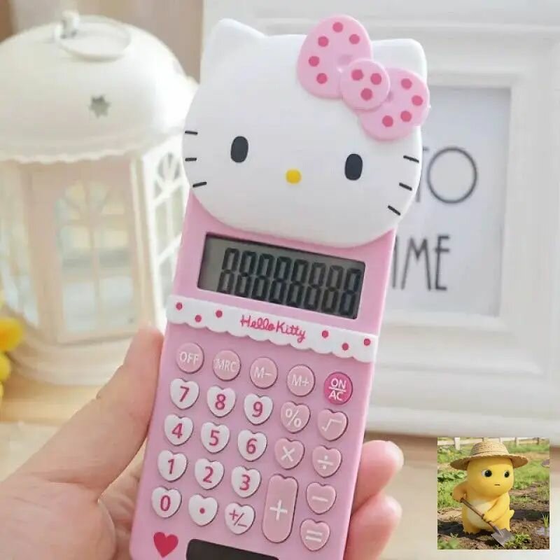 Мини-калькулятор Hello Kitty с крышкой