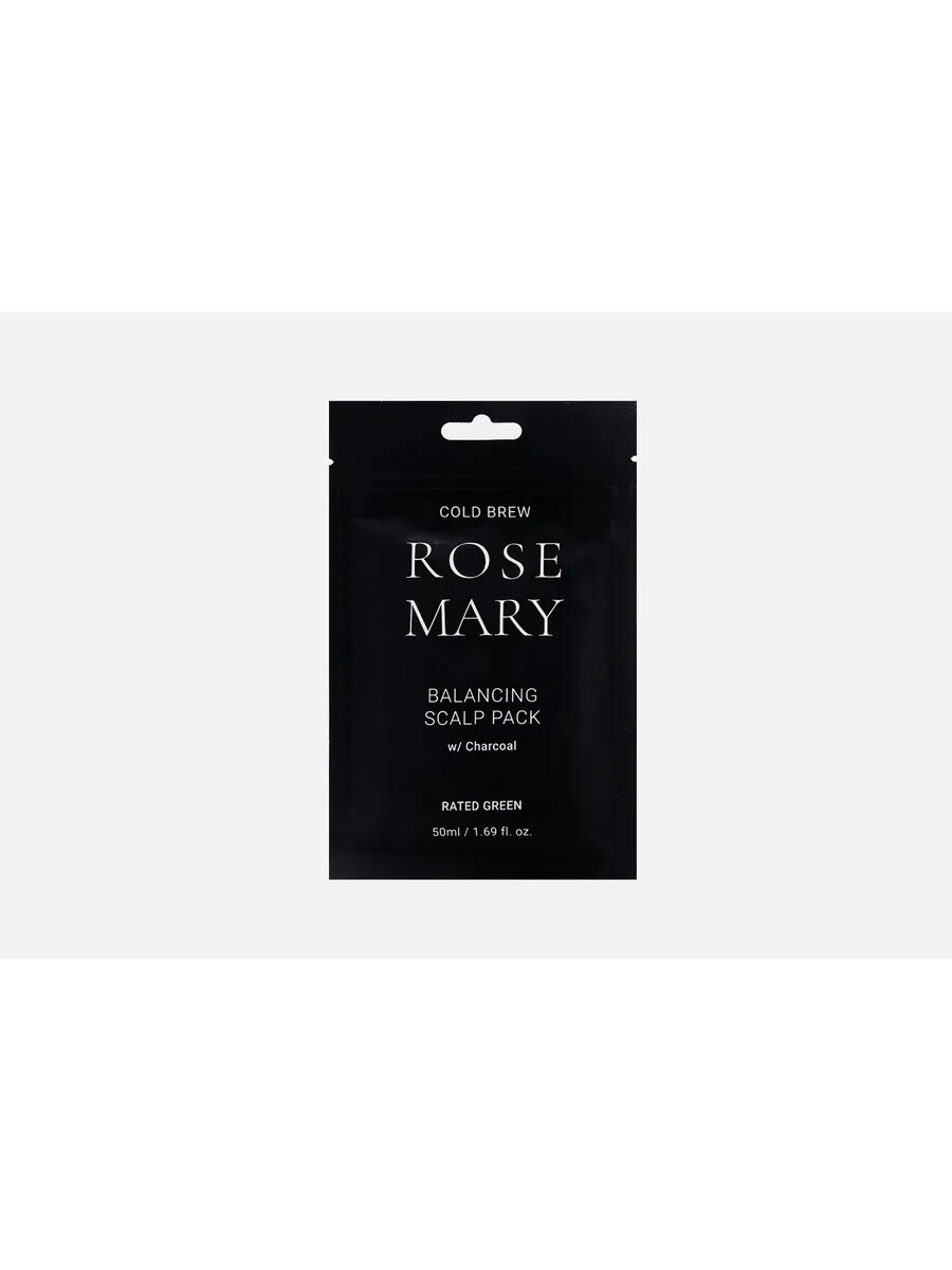Восстанавливающая маска для кожи головы с соком розмарина RATED GREEN Cold Brew Rosemary Balancing Scalp Pack Charcoal 50 мл