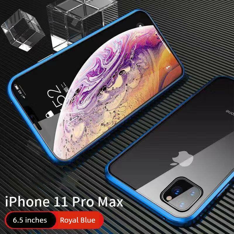 Чехол для iPhone 11 Pro Max из двойного стекла, синий - устойчивый к царапинам, ударопрочный дизайн для надежной посадки