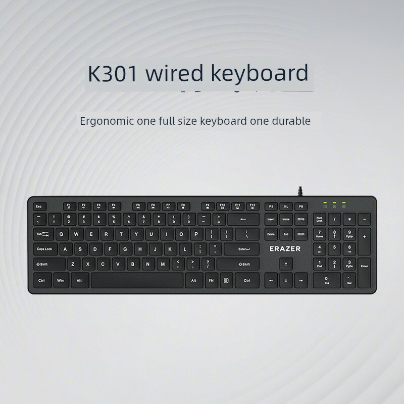 PRO проводная клавиатура K301 с шоколадными клавишами, полноформатная, 104 клавиш