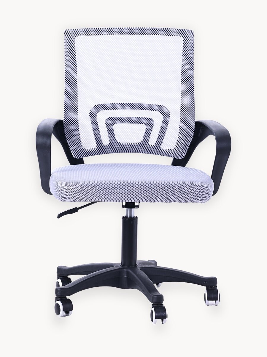 Кресло компьютерное офисное Vinseto, стул со спинкой детский игровой на колесиках для школьника серый, сетка Ами мебель