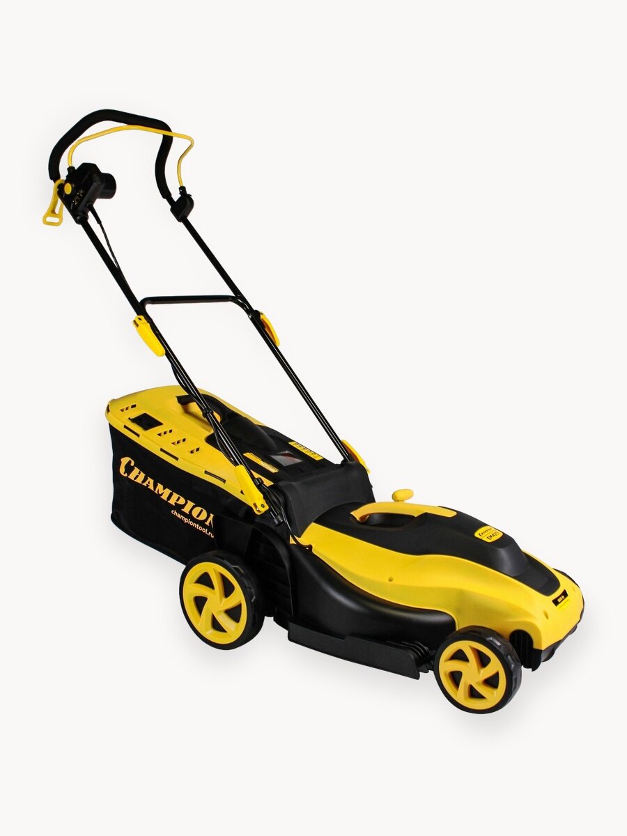 Газонокосилка электрическая CHAMPION EM4217, 420 мм, несамоходная, с травосборником