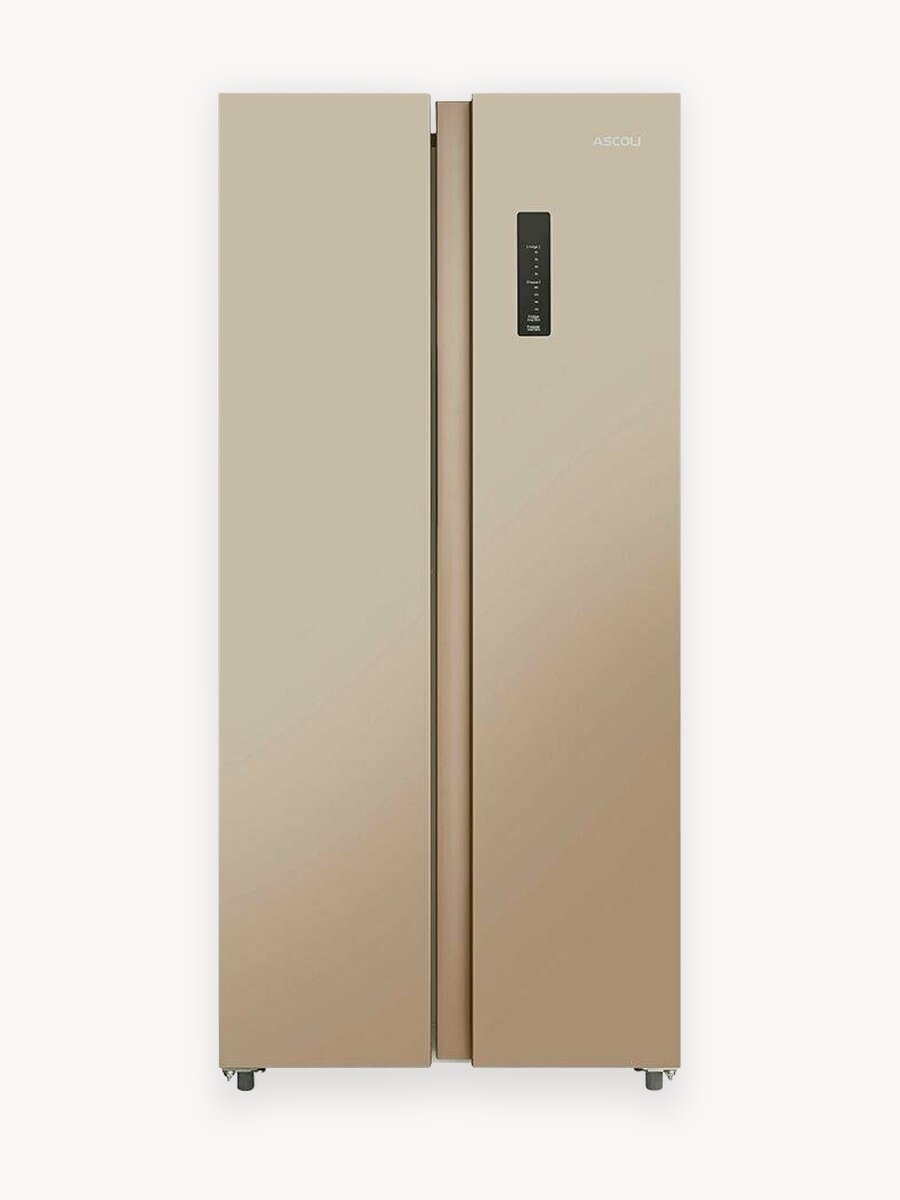 Холодильник Side-by-Side Ascoli ACDG450WIB золотистый, 173.5x78 см, 450 л, No Frost