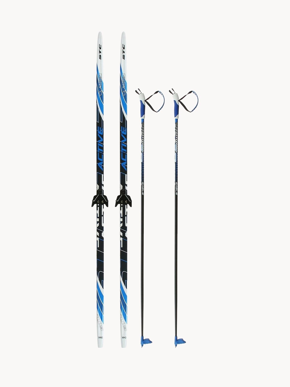 Комплект лыжный, длина лыж 190 см, крепление NN75 мм, цвет микс