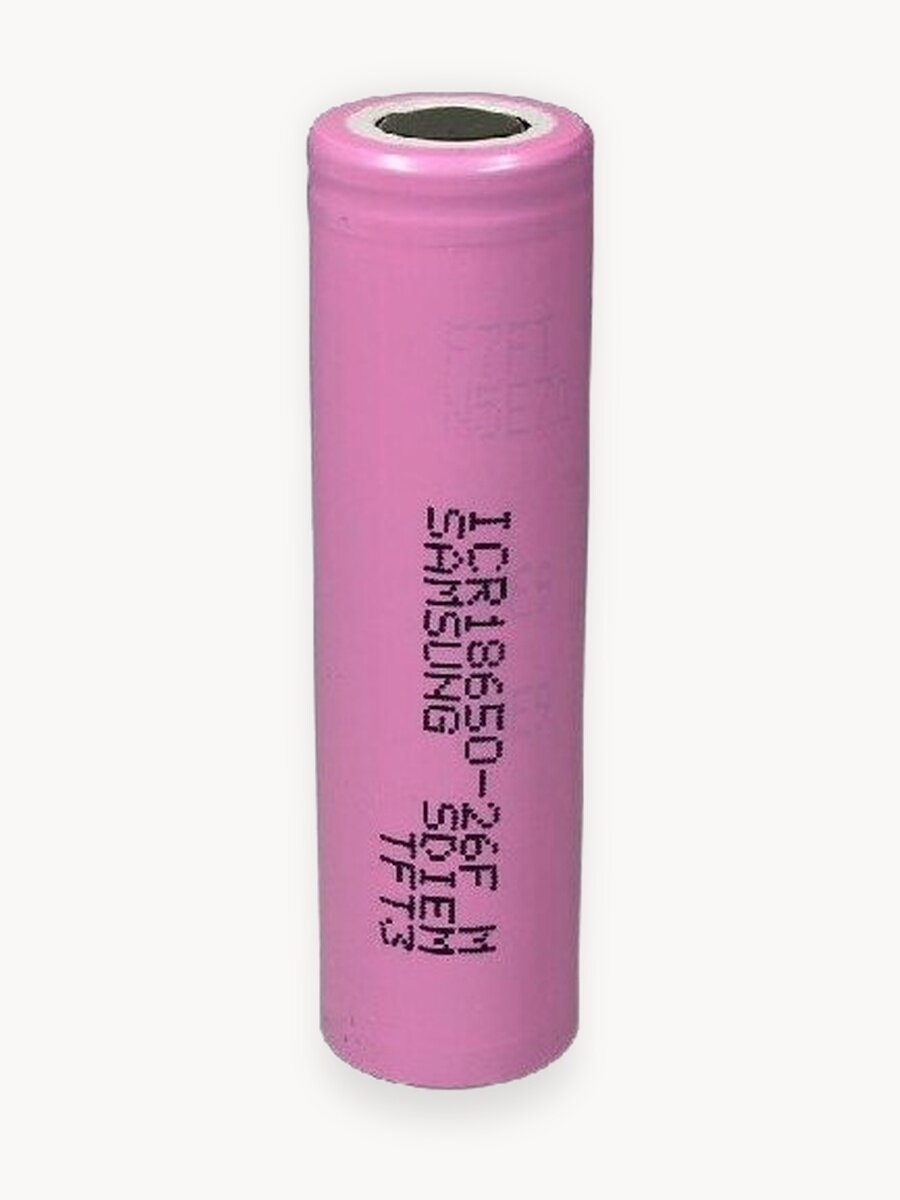 Аккумулятор Li-Ion 18650 2600мАч 3,6В (ячейка SAMSUNG ICR18650-26F) незащищенный, с выводами