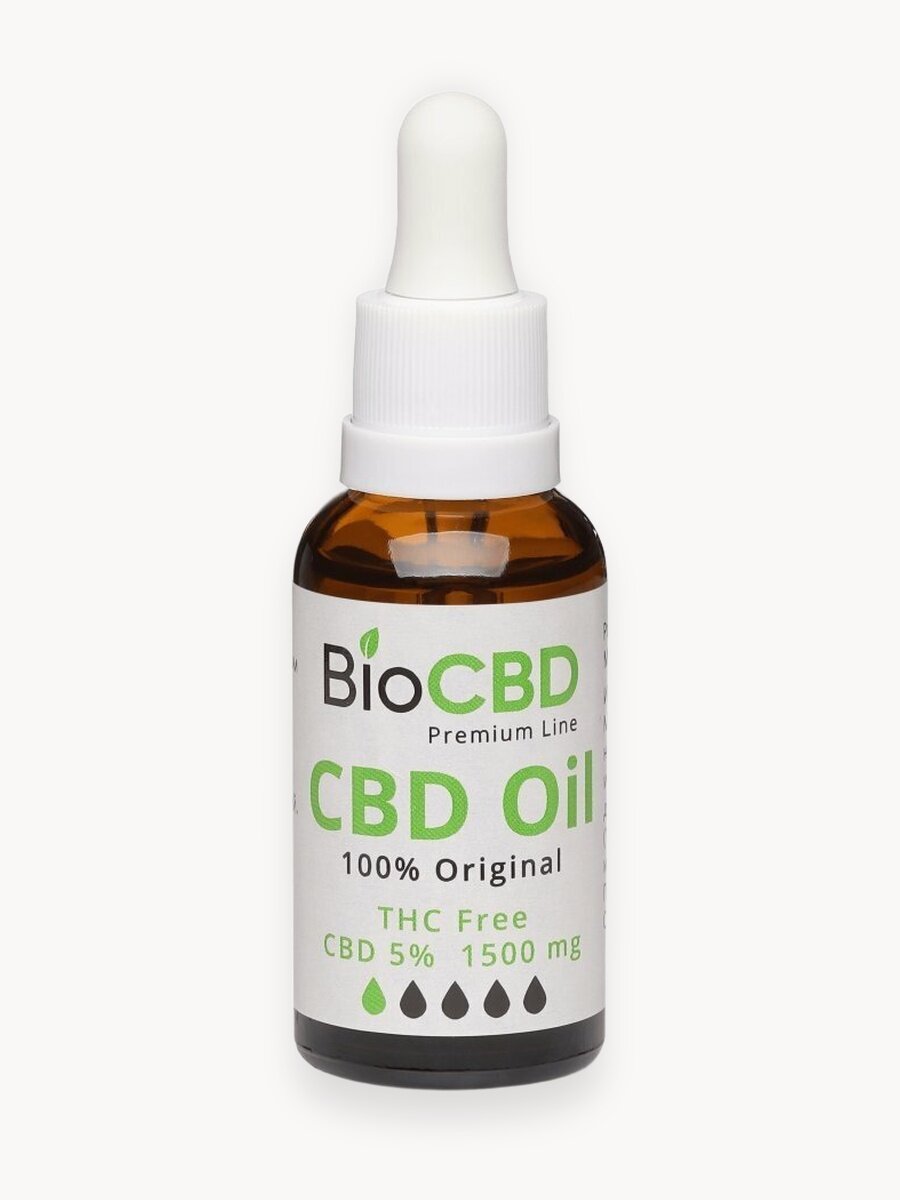 CBD масло "BioCBD" Изолят, Конопляное масло КБД: 1500мг 5% 30мл