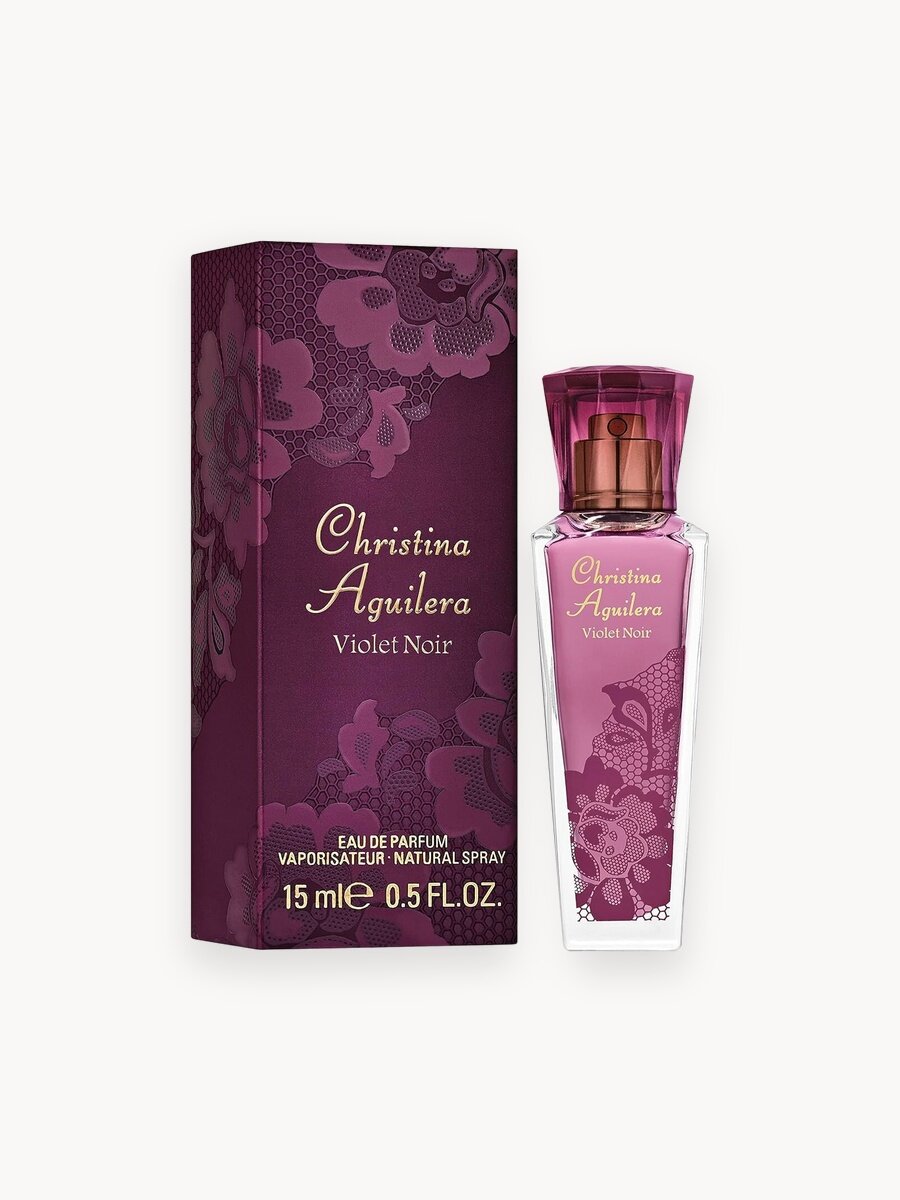 Парфюмерная вода Christina Aguilera "Violet Noir", женская, восточный цветочный аромат, 15мл