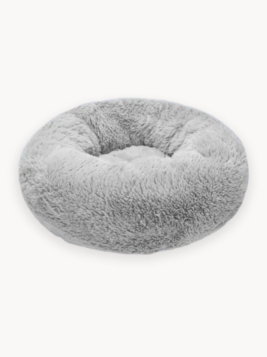 Лежанка экомех премиум, подстилка для кошек и собак мелких и средних пород с мехом, лежак для животных с бортиками, матрасик 55X48X20см