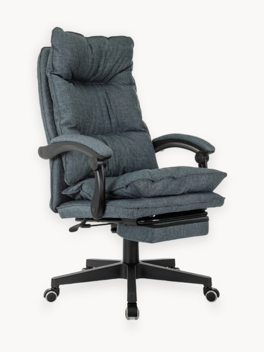 Кресло руководителя Бюрократ CH-820MSG-F синий 38-416 крестов. пластик подст. для ног