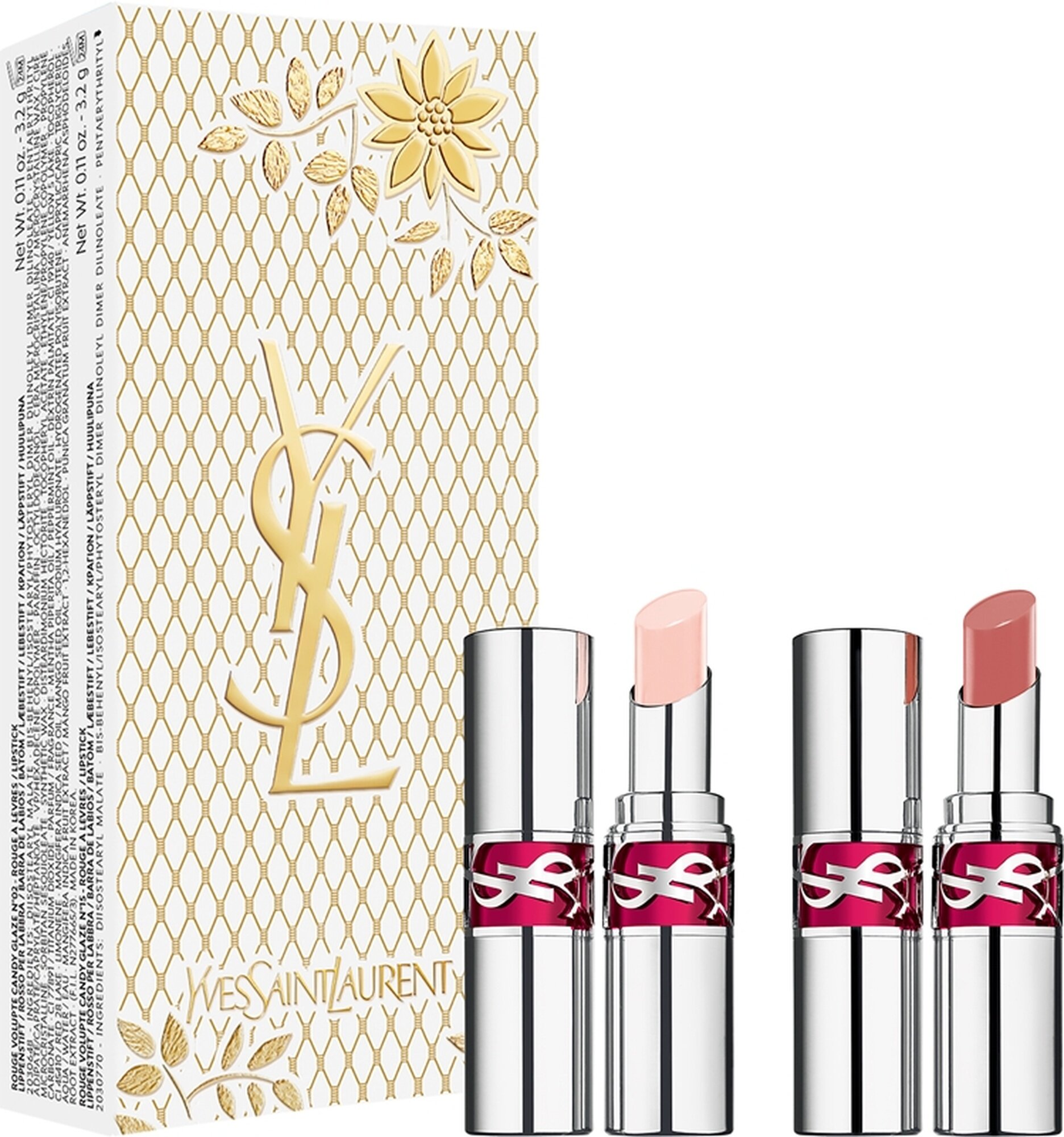 Yves Saint Laurent Подарочный набор для женщин Loveshine Candy Glaze увлажняющие блески для губ