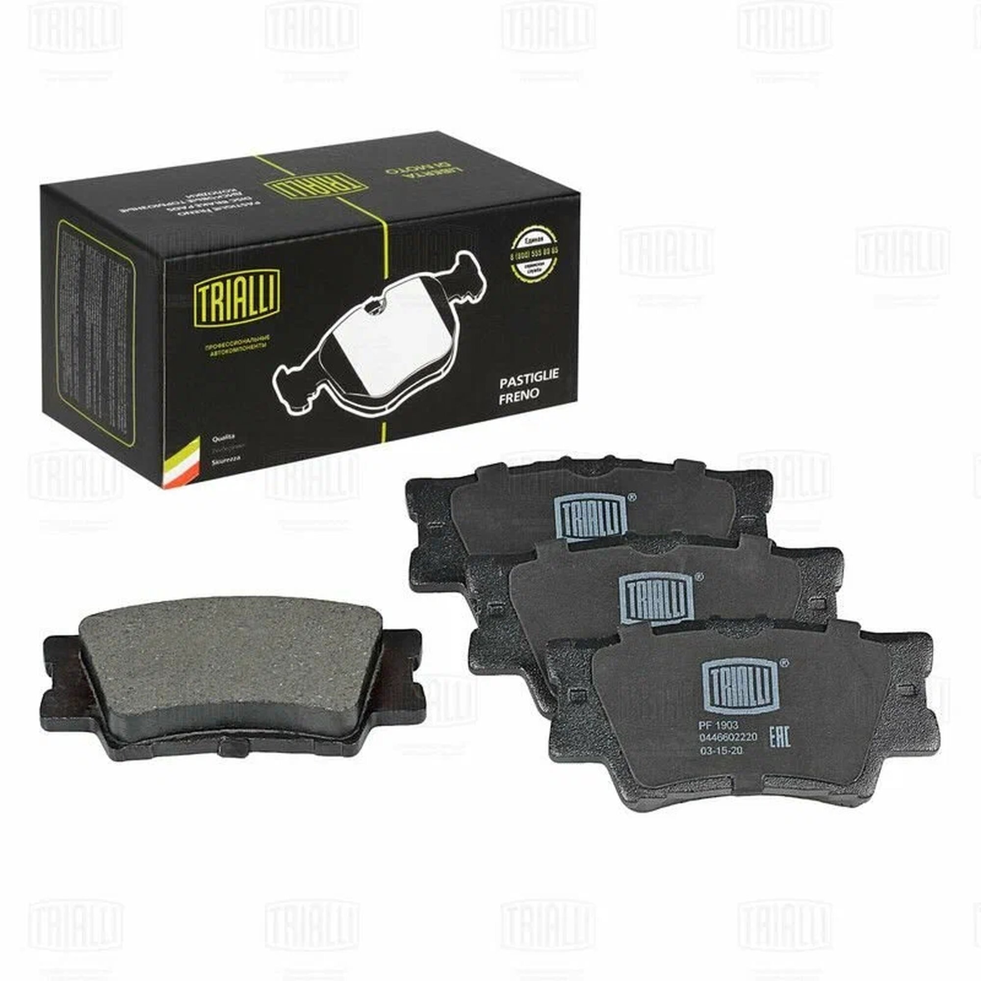 Колодки тормозные дисковые задние TRIALLI PF1903 для а/м LEXUS ES, TOYOTA CAMRY