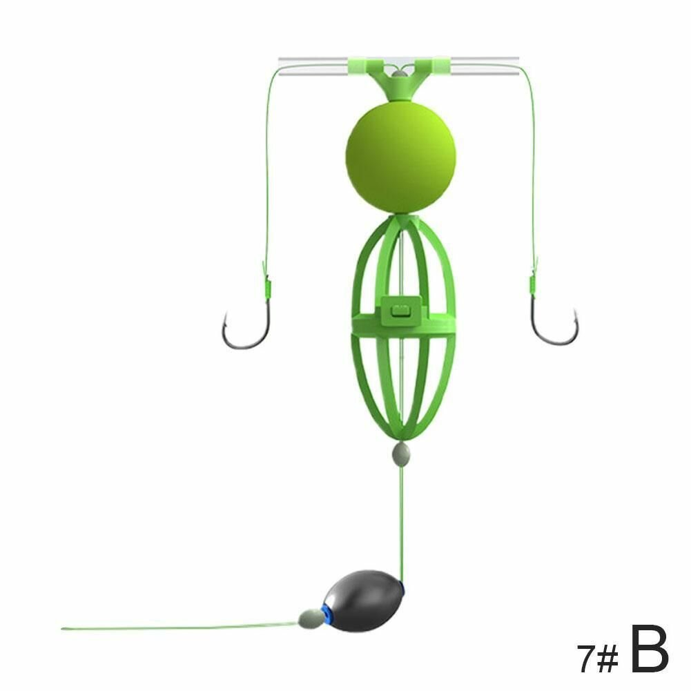Поплавочный набор для ловли толстолобика и белого амура плавающая кормушка с двойными крючками / Четыре крючка, для донной и поплавочной снасти